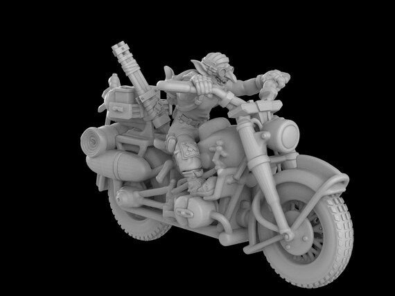 Goblin Runt Biker Unpainted Miniature for Tabletop Gaming 28mm | Etsy