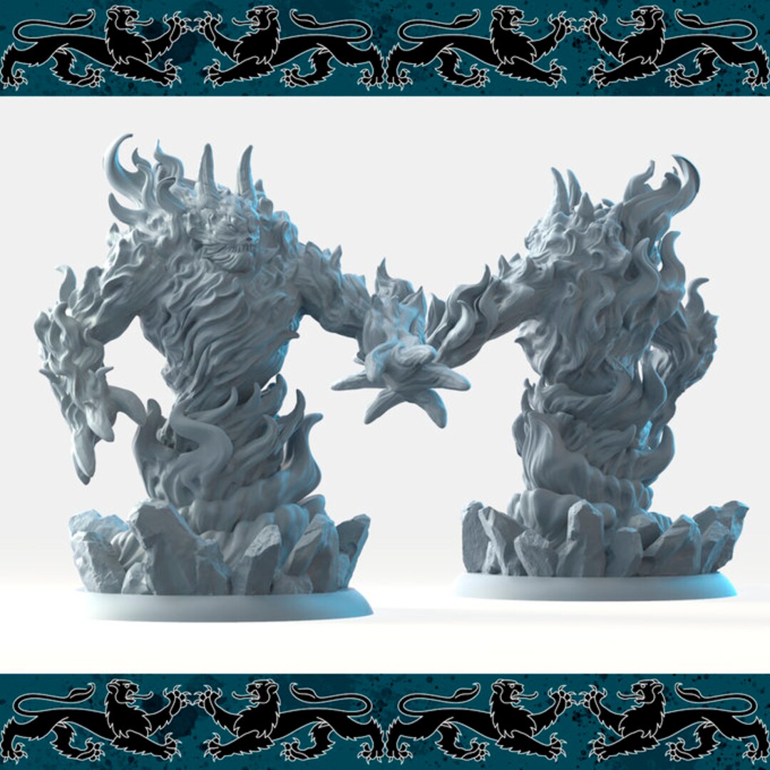 Fire Elemental/ Flame Giant /golem Unpainted Miniature for Tabletop ...