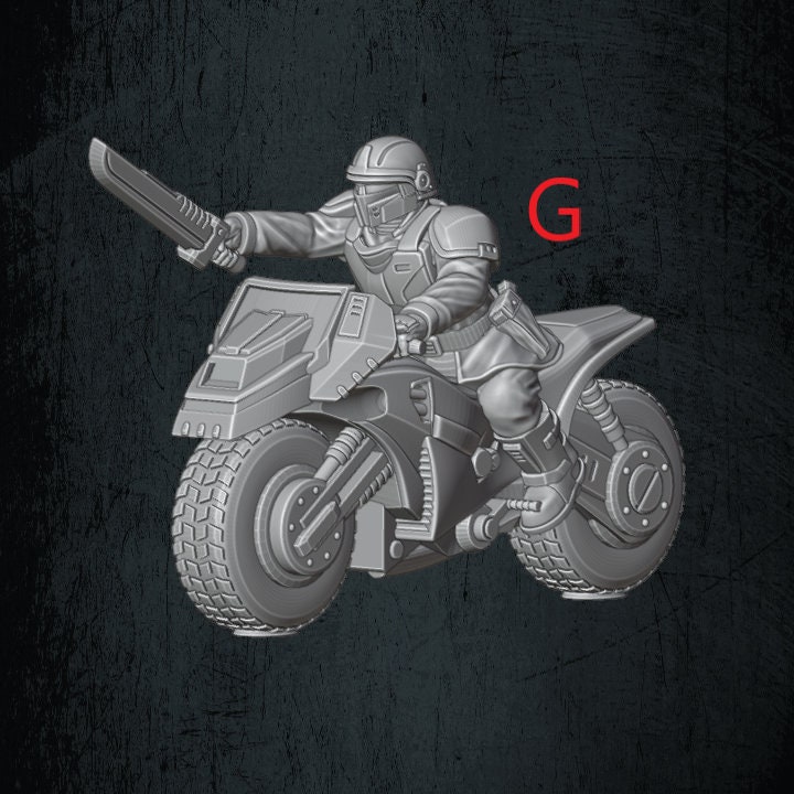 Solaryn Dragoon Assault Bike Squad 32mm Unpainted Miniatures | Etsy