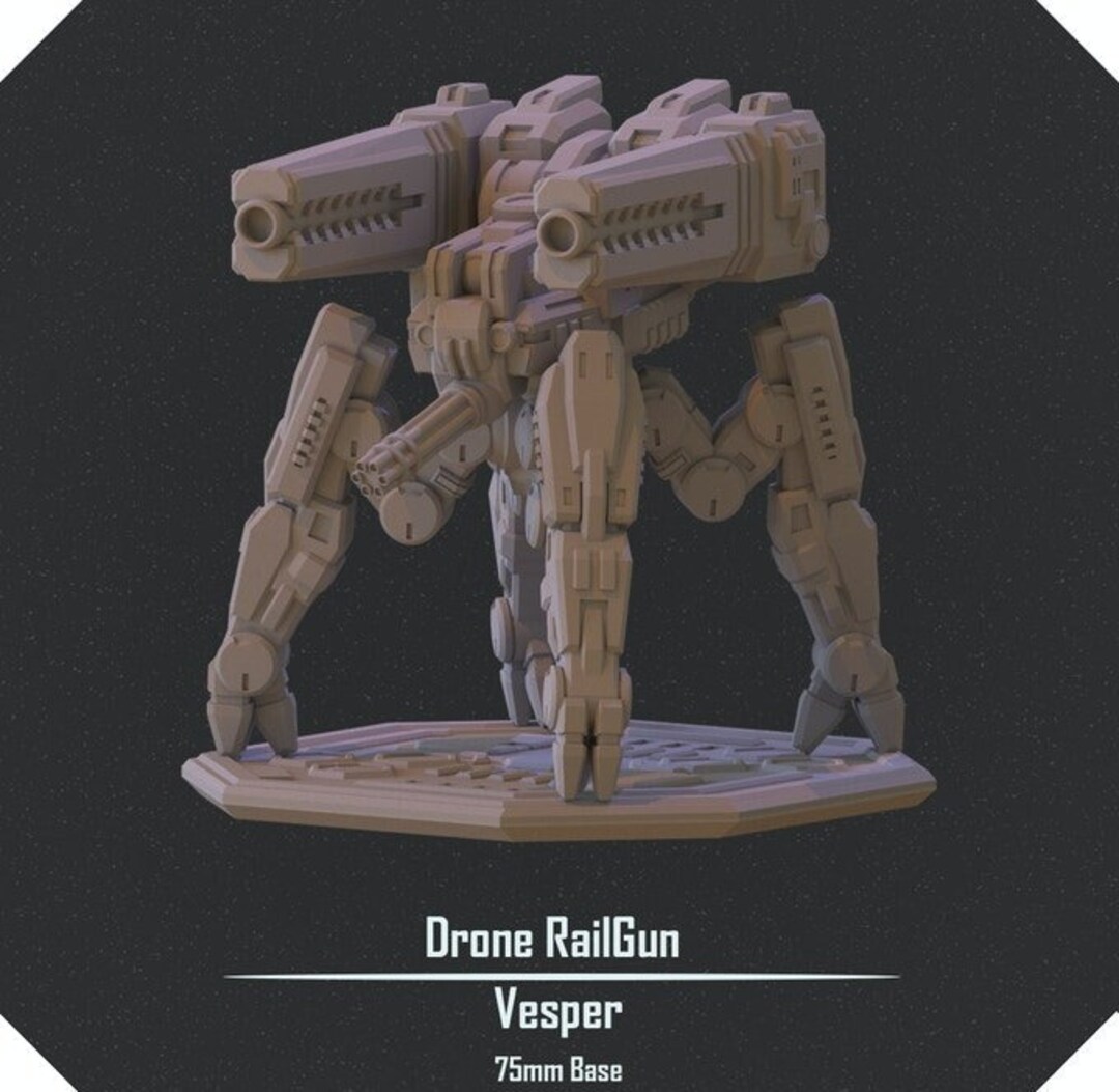 Large Drone Railgun Mech Warrior Vesper Project 2.0 75mm Unpainted ...