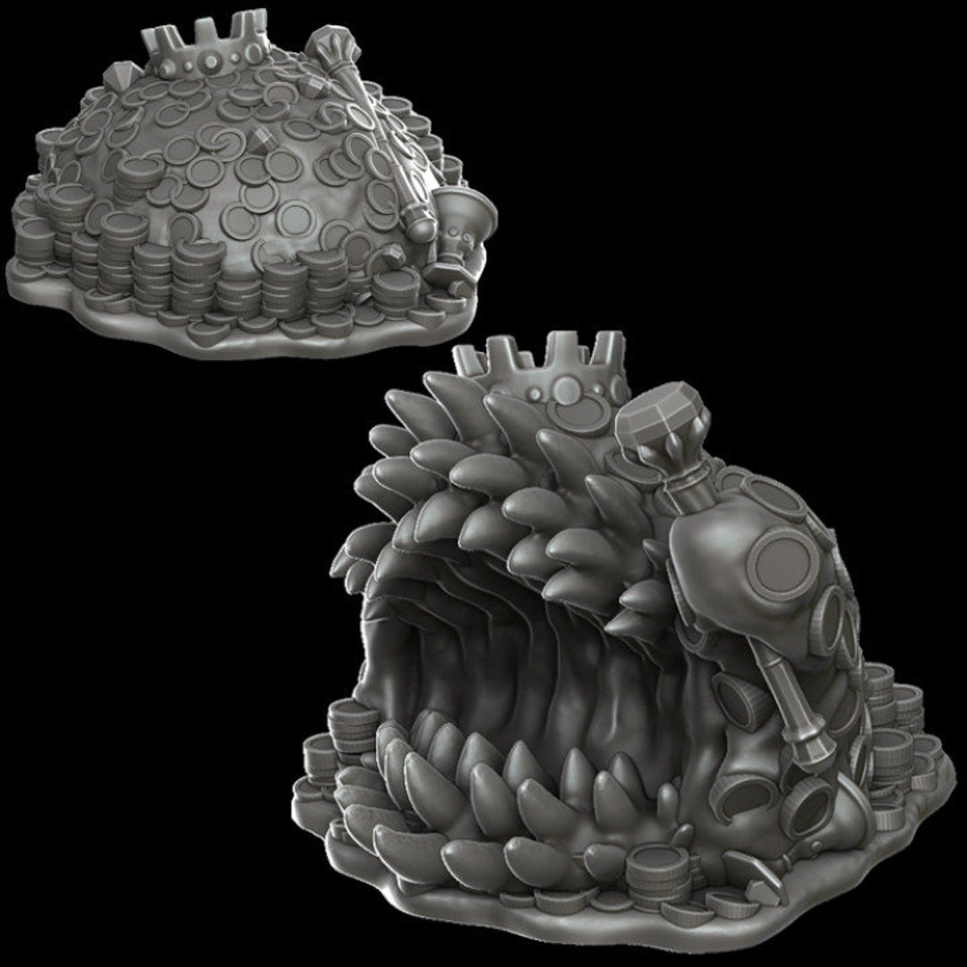 Gold Pile Mimic 2pc Set Unpainted Miniatures for Tabletop Gaming 28mm ...