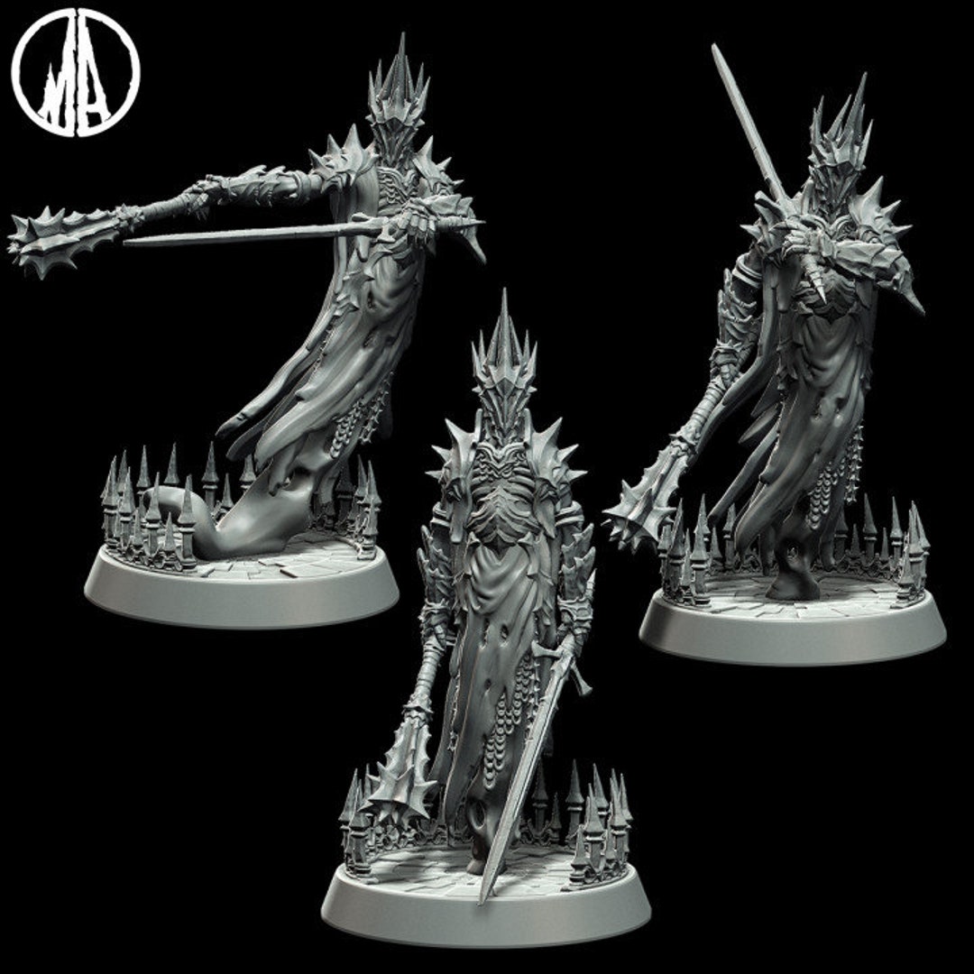 Fallen Wraithlord Undead Spirit Lost Souls I 3 Poses 32mm / 75mm Unpainted Miniatures for ...
