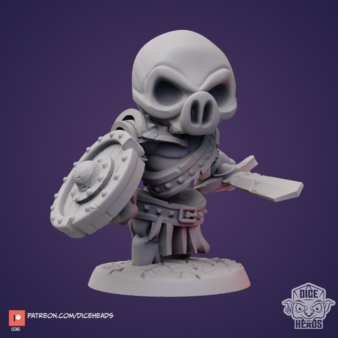 Hogfolk Skeleton Unpainted Miniature for Tabletop Gaming 28mm /32mm ...