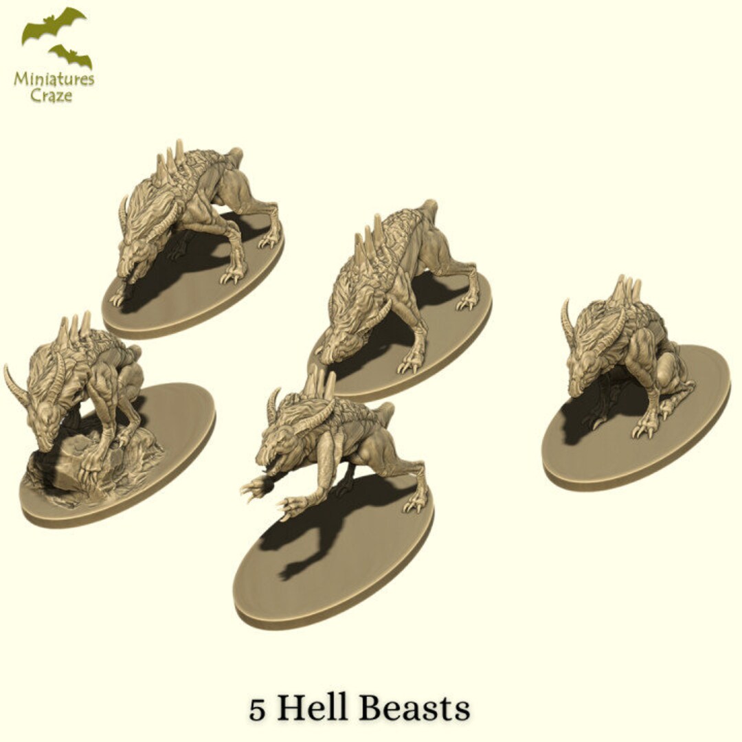 Hell Beasts 5 Variants Layers of Fear: Age of Demons 32mm Unpainted ...