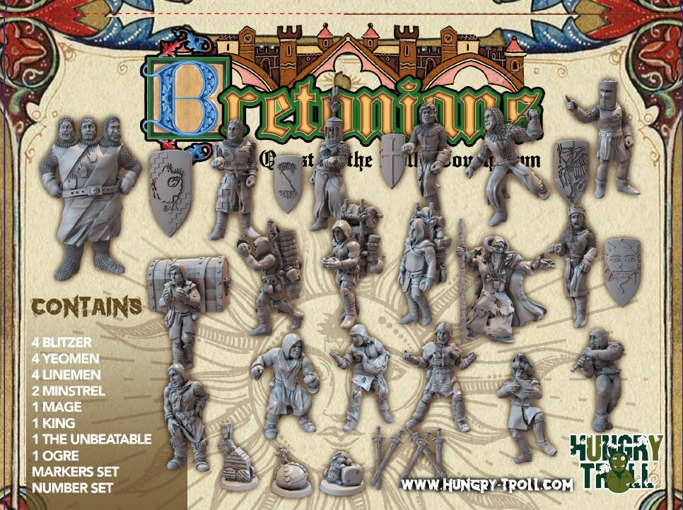 Bretonians Human Knight Football Team Unpainted Miniatures / - Etsy