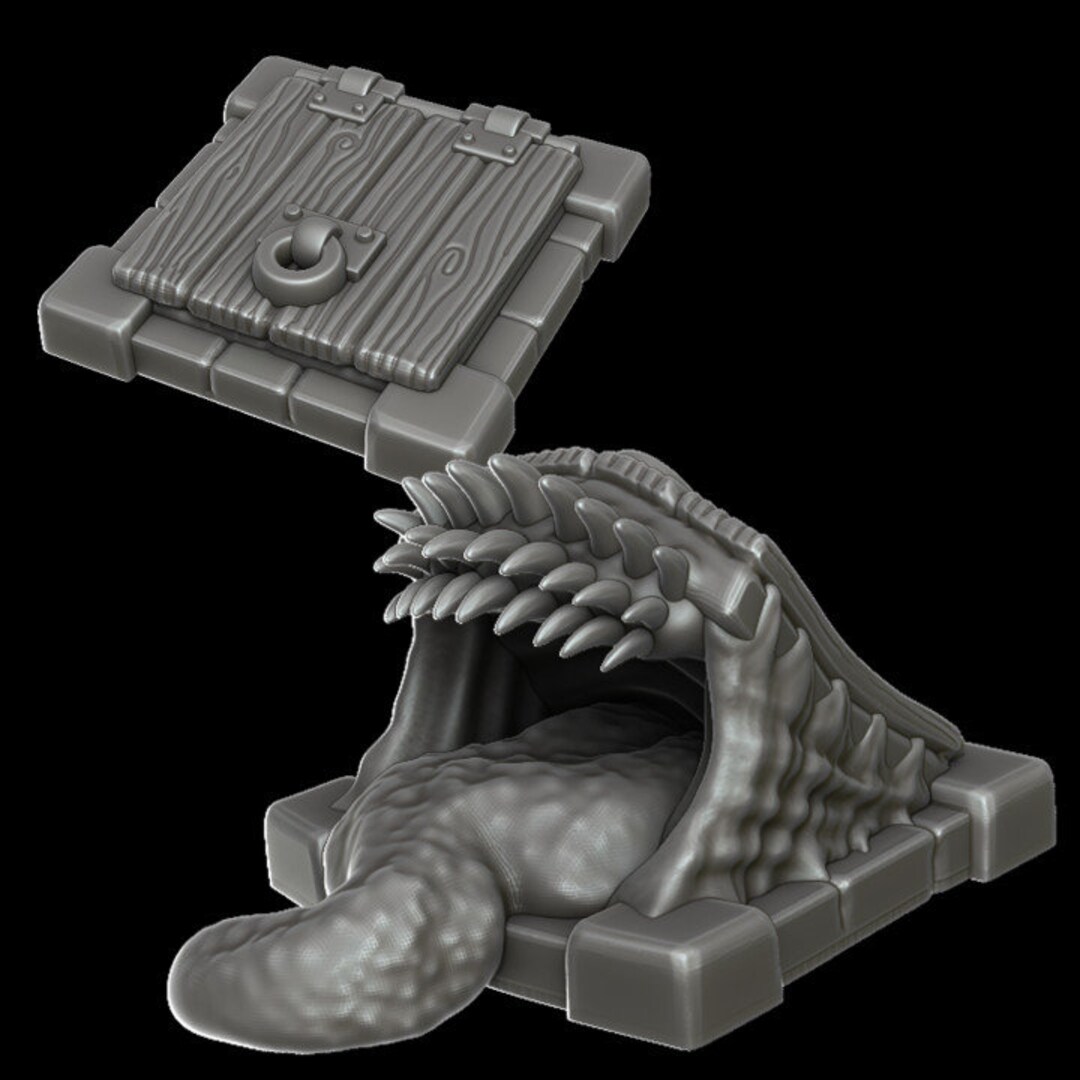 Trap Door Mimic 2pc Set Unpainted Miniatures for Tabletop Gaming 28mm ...