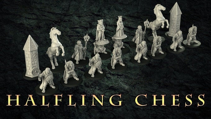 Halfling / Hobbit Chess Set 16pc Unpainted Tabletop Miniatures | Etsy