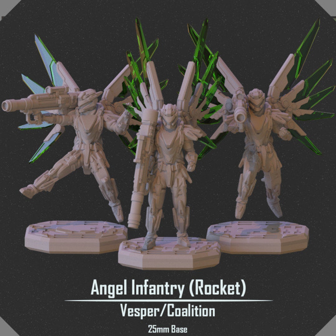 Angel Infantry (rocket) - Vesper Project - 32mm Unpainted Miniatures ...