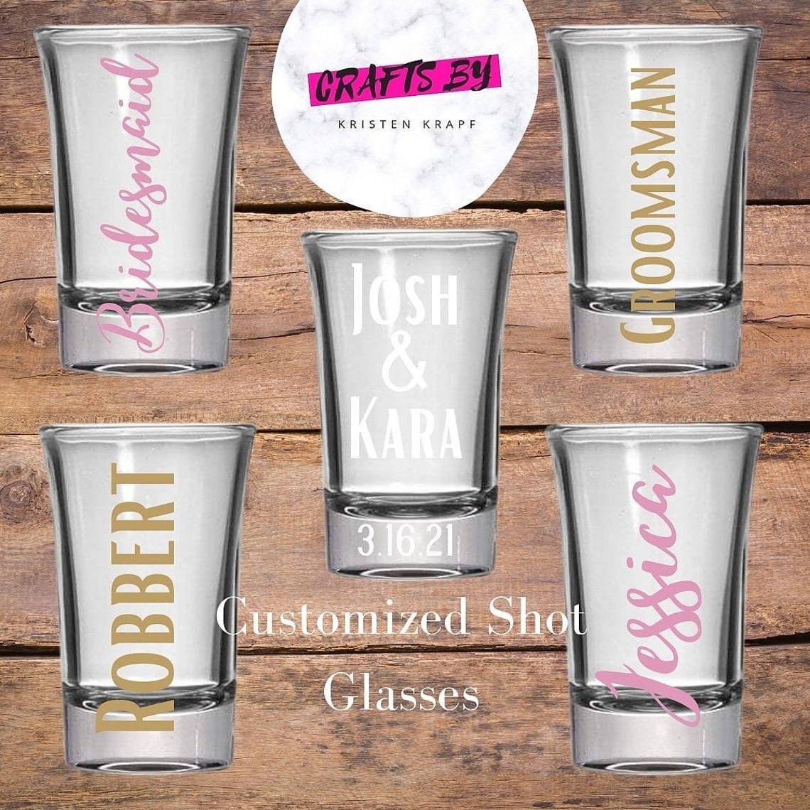 Personalized Name Shot Glasses - Etsy