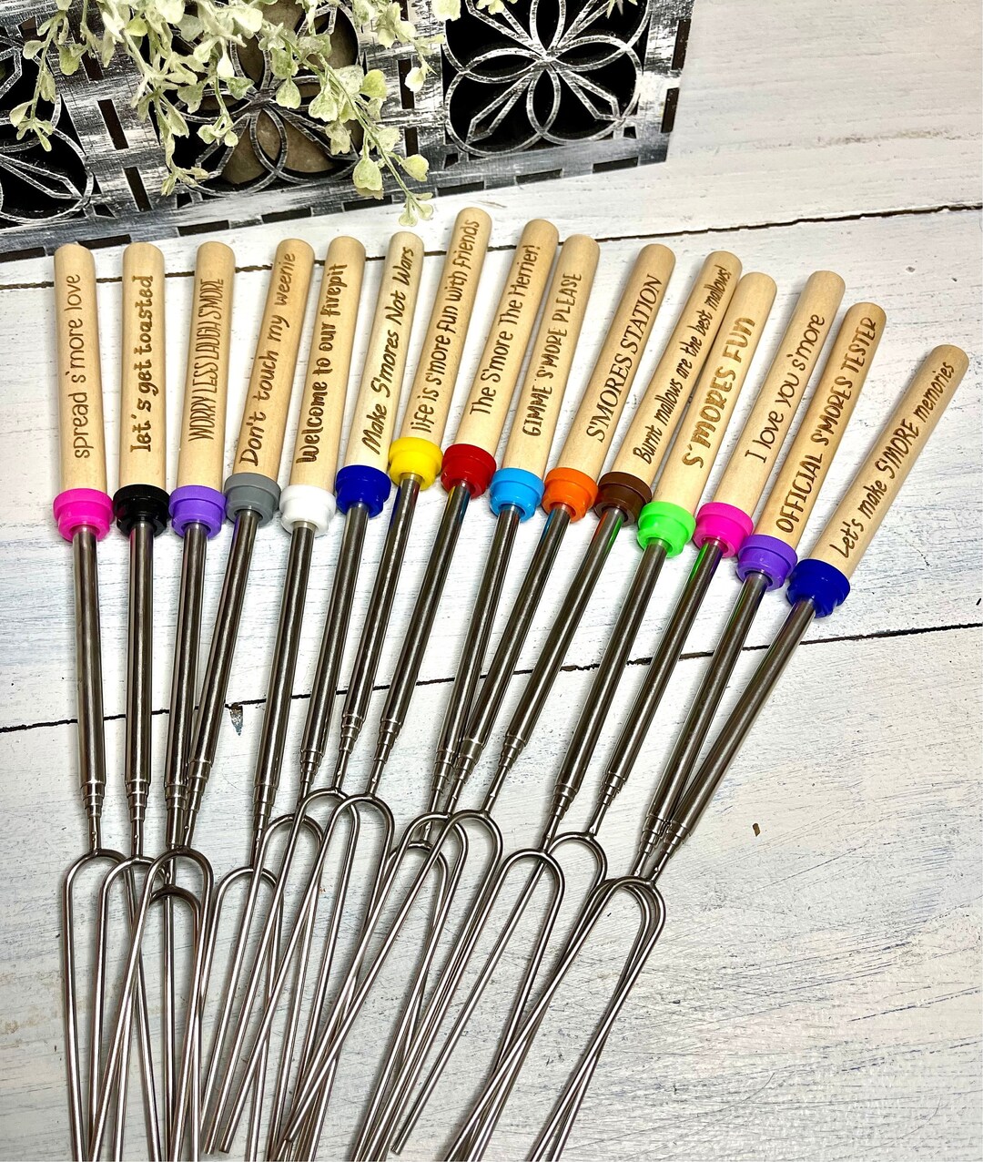 Set of 4 - S’mores Roasting Sticks, Marshmallow Roasting, Expanding ...