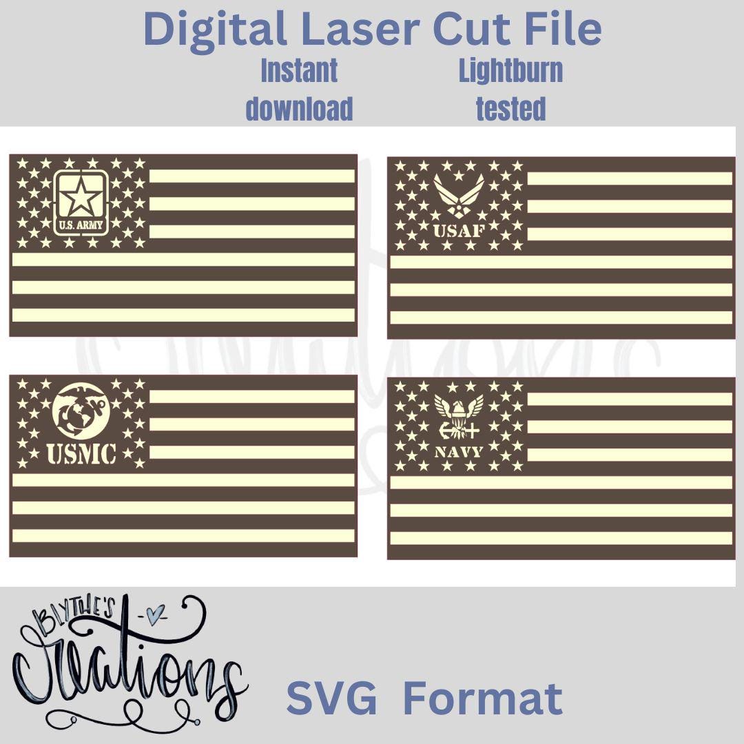 Military Bundle Flags US Air Force, Navy, Marine, Army, Desk Plaque ...