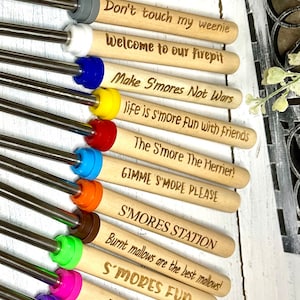 Set of 4 - S’mores Roasting Sticks, Marshmallow Roasting, Expanding ...