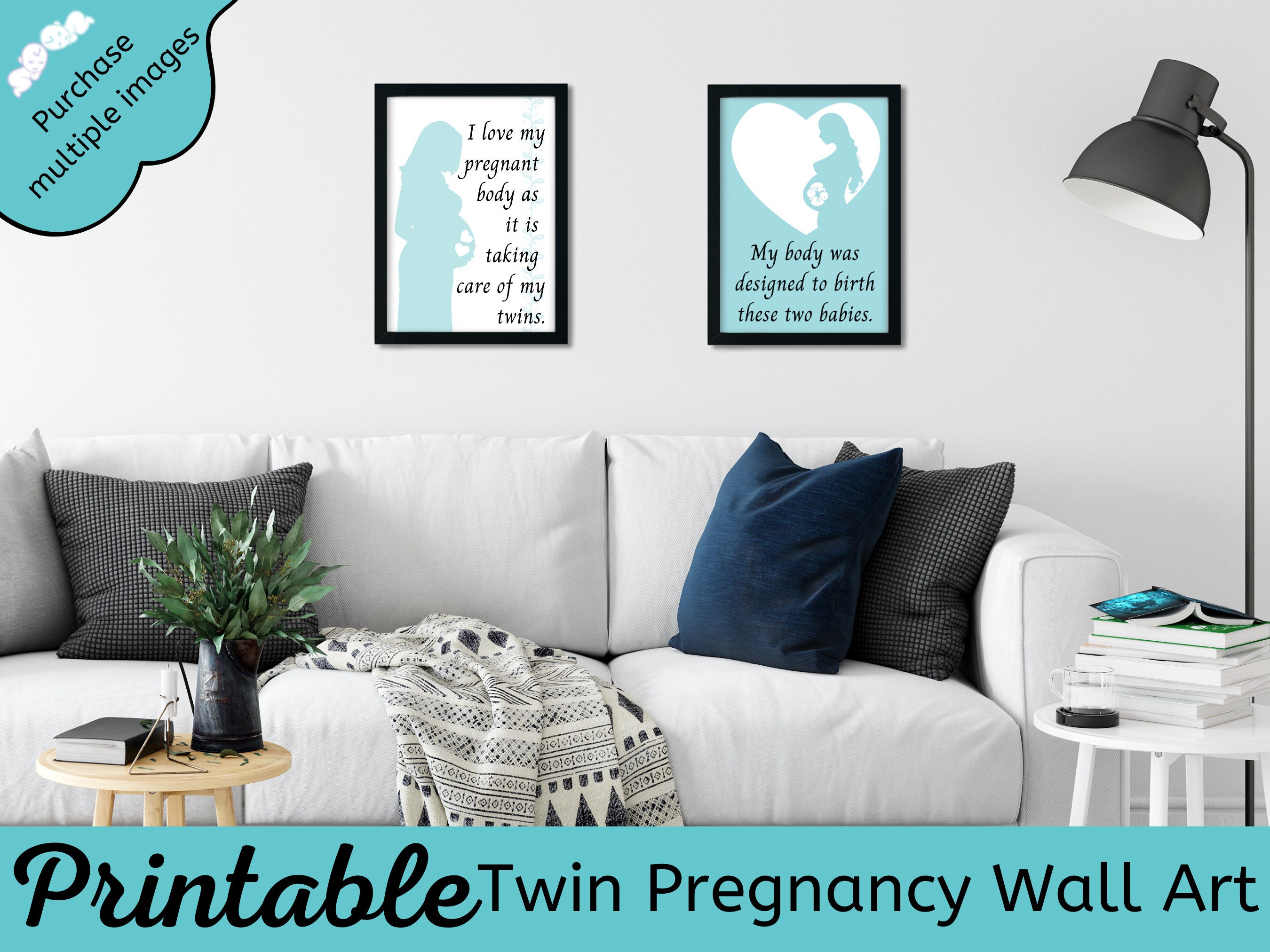 Tweelingzwangerschap bevestigingen kunst aan de muur | Tweelingen ...