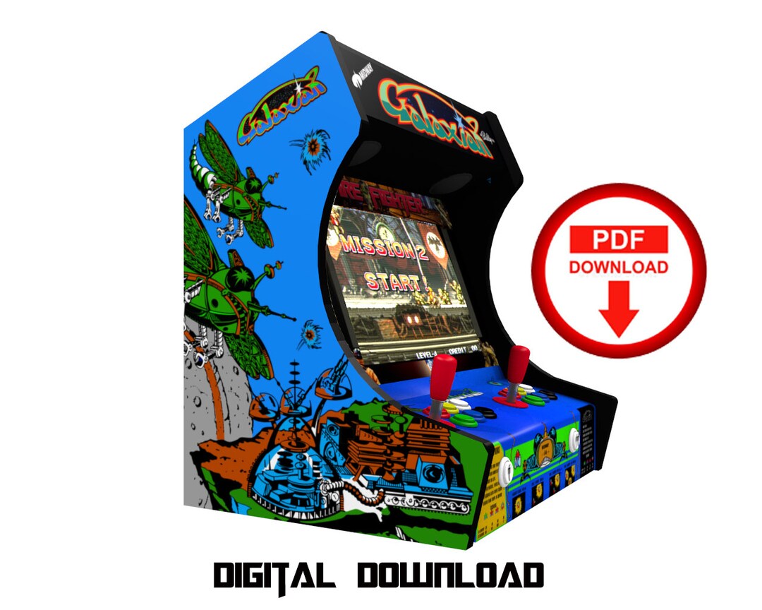 Galaxian Arcade Cabinet Machine Artwork Graphics Vinyl, Arcade Cabinet ...