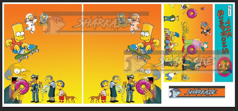 The Simpsons Bartop Arcade Cabinet Machine Artwork Graphics Vinyl, Arcade Cabinet Graphics ...