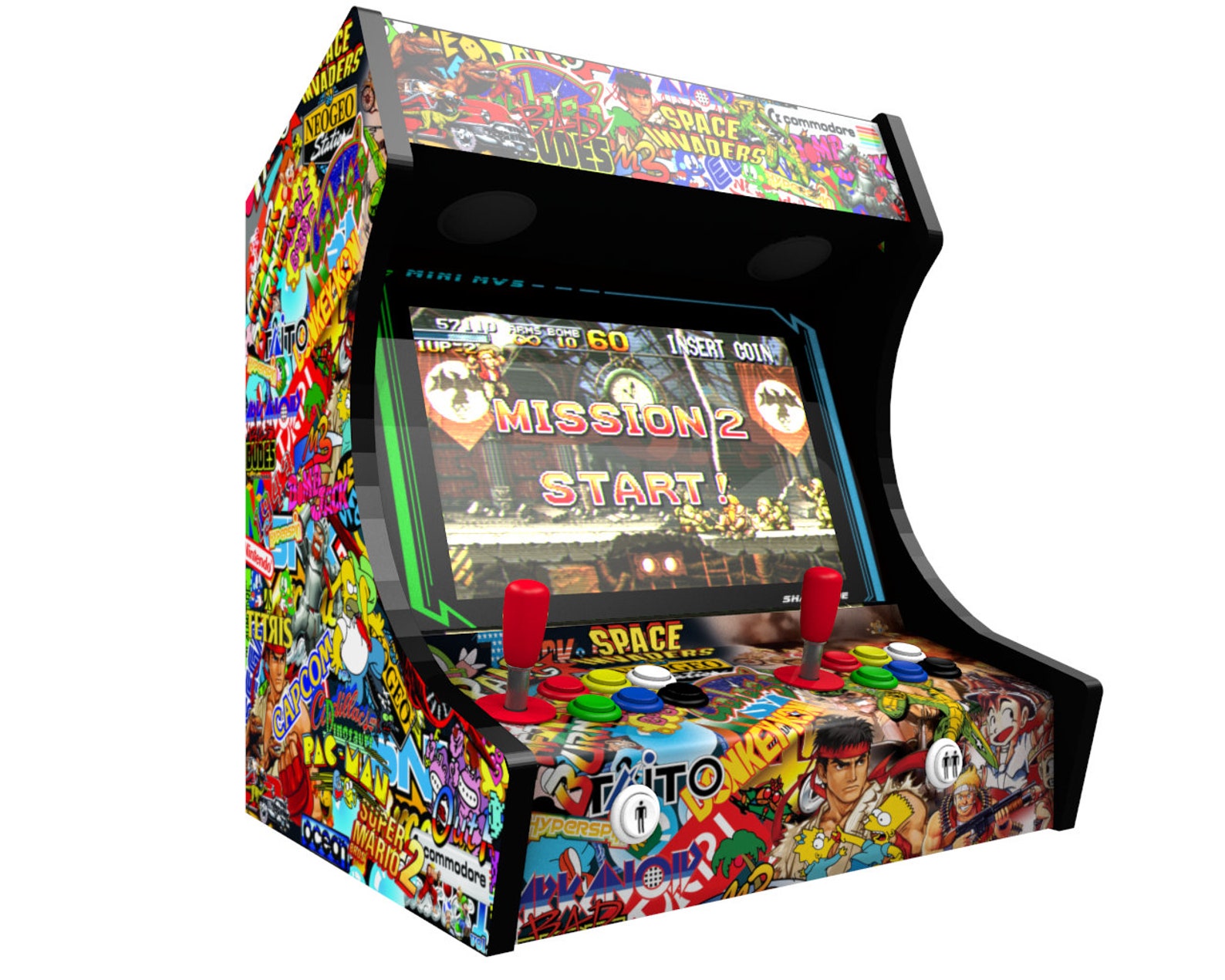 Stickerbomb bartop Arcade cabinet machine artwork graphics | Etsy