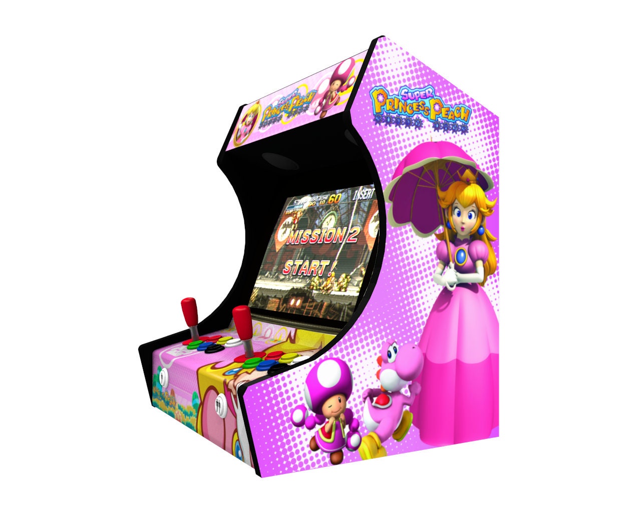 Princess Peach Bartop Arcade Cabinet Machine Artwork Graphics - Etsy ...