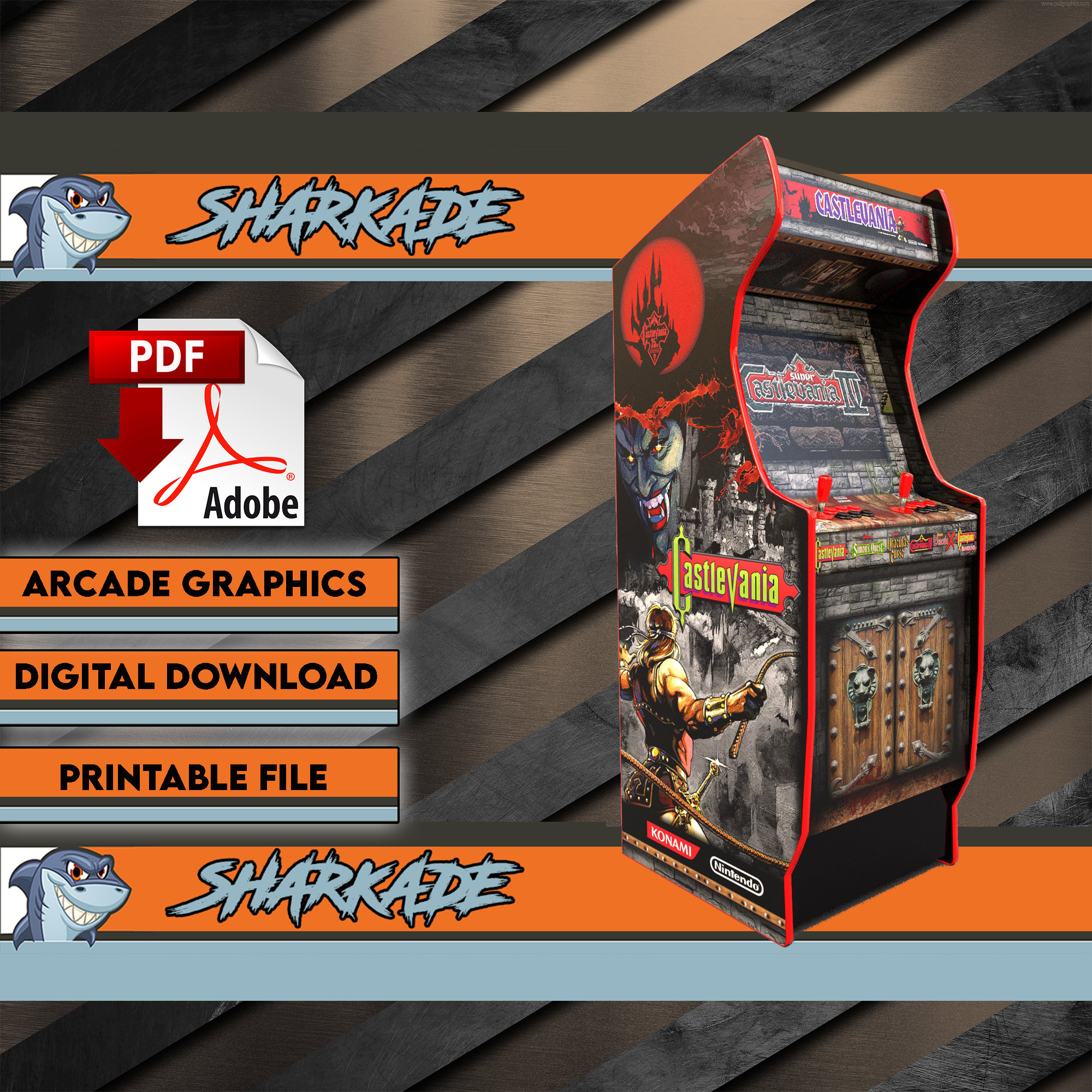 Castlevania Arcade Cabinet Machine Artwork Graphics Vinyl, Arcade ...