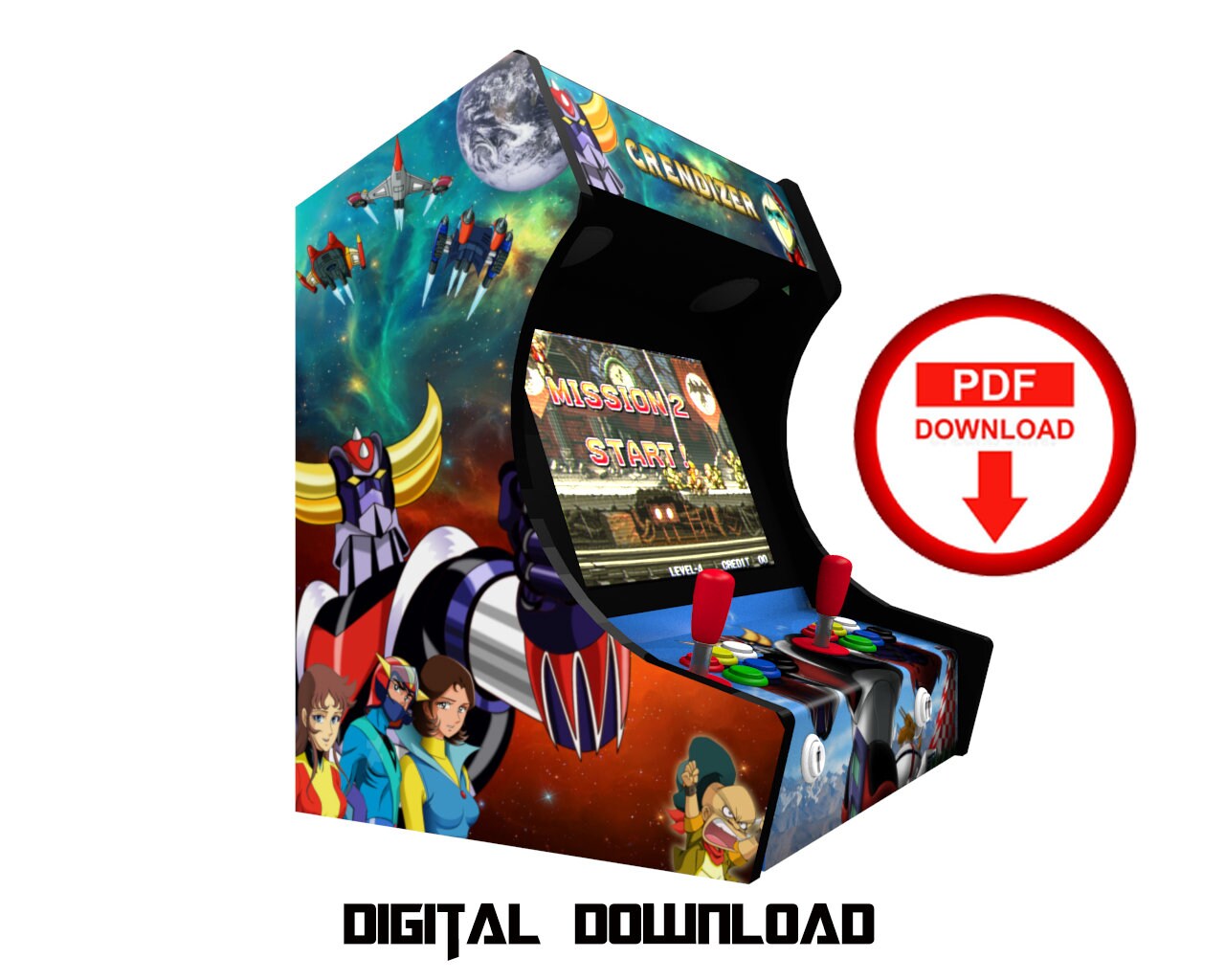 Grendizer Arcade Cabinet Machine Artwork Graphics Vinyl Etsy Canada