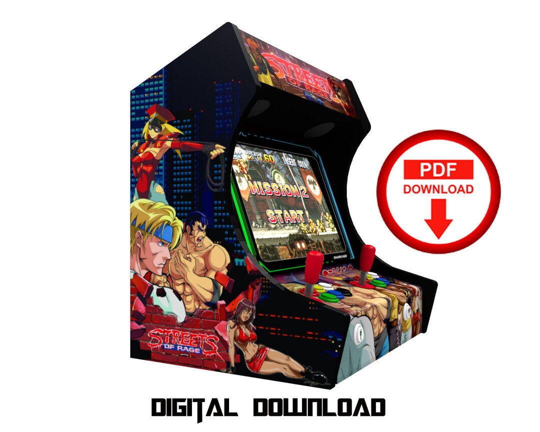 Street of Rage Bartop Arcade Cabinet Machine Artwork Graphics Vinyl ...