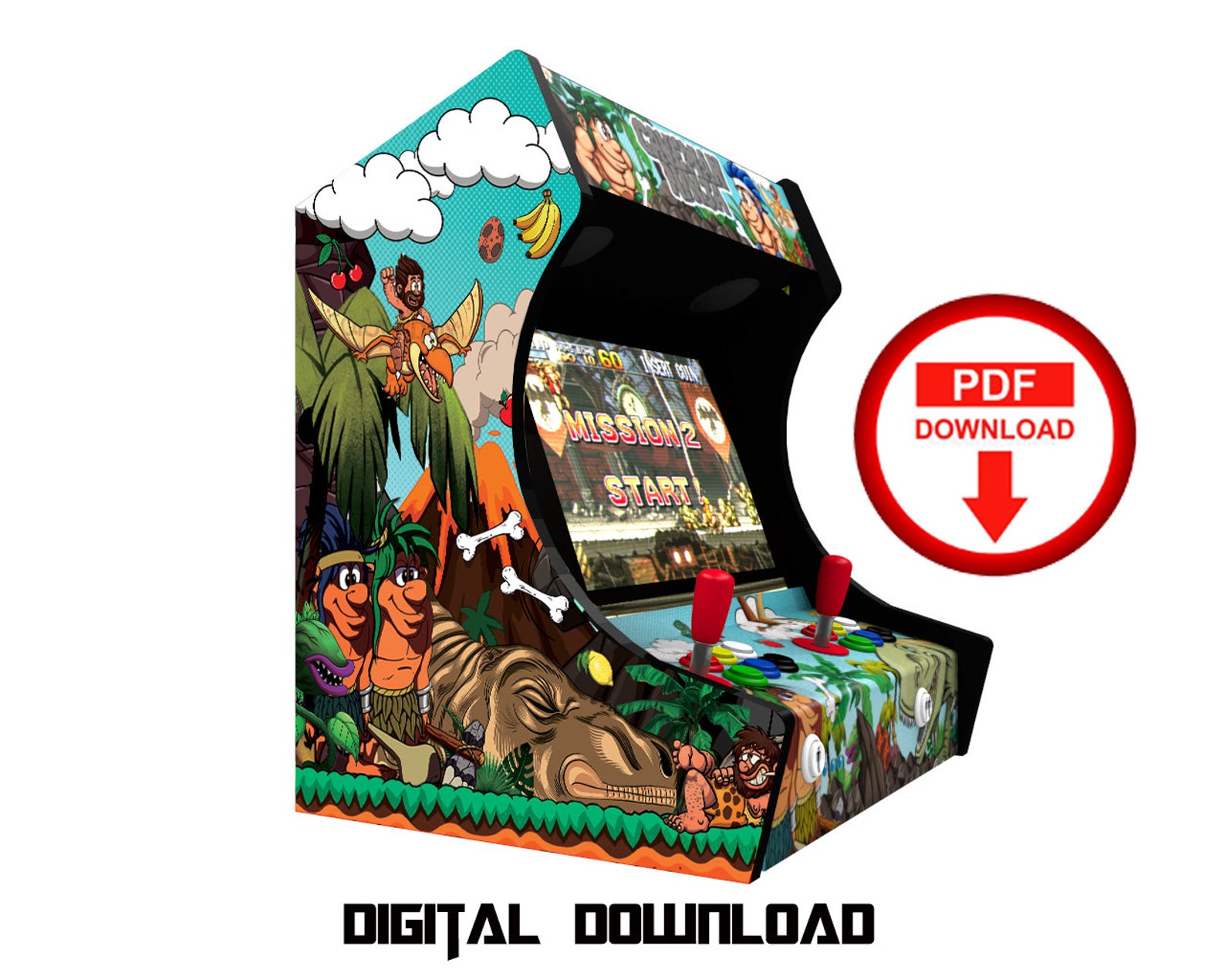 CAVEMAN NINJA Arcade Cabinet Machine Artwork Graphics Vinyl | Etsy