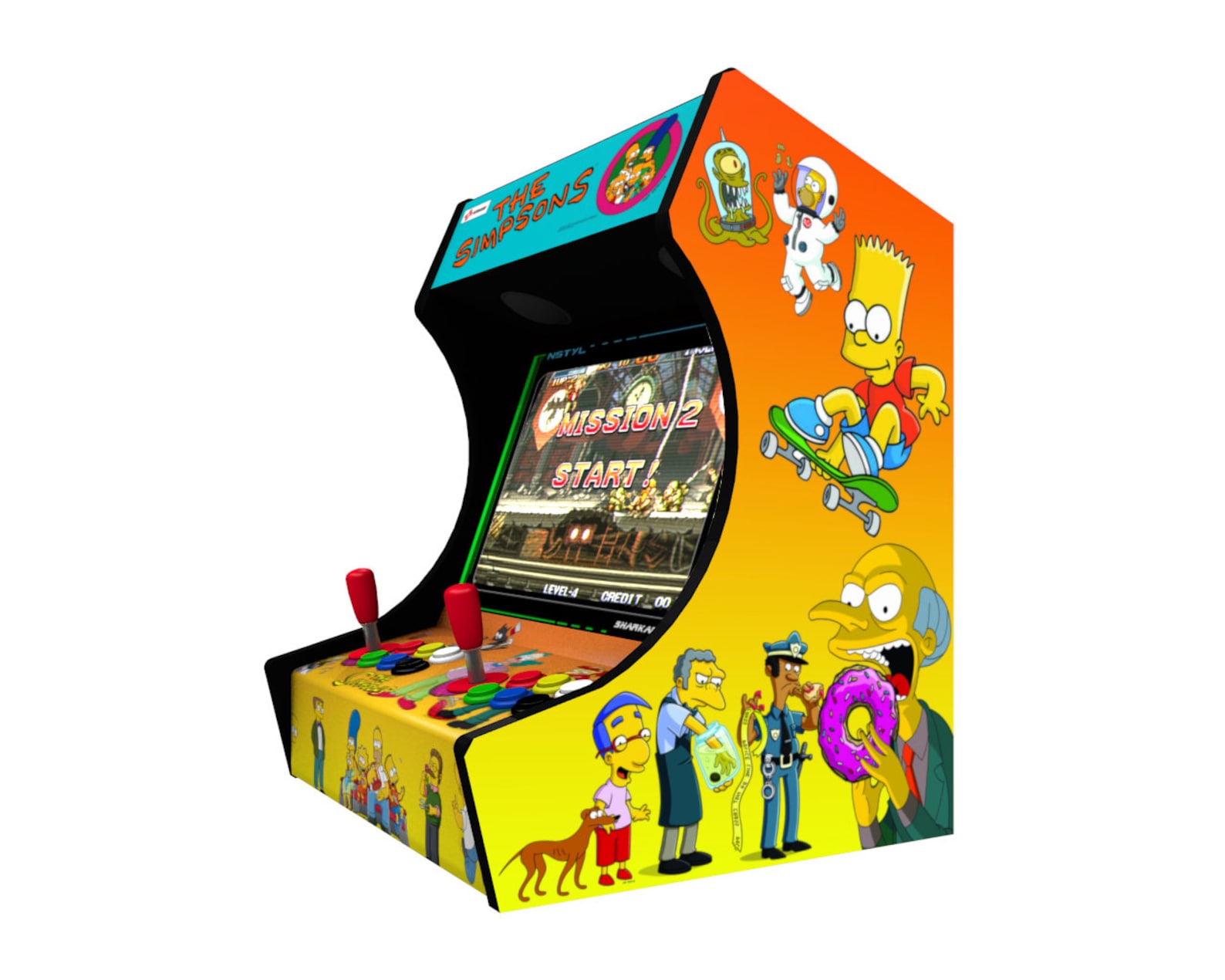 The Simpsons Bartop Arcade Cabinet Machine Artwork Graphics Vinyl ...