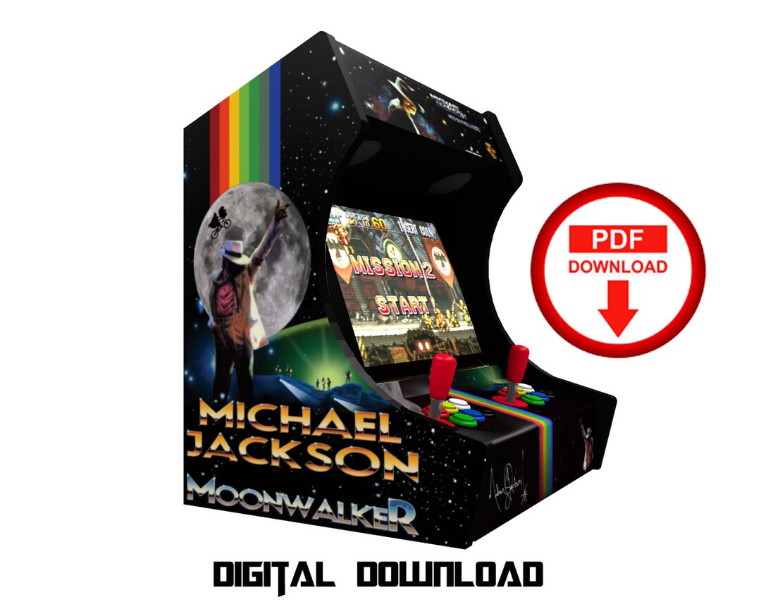Moonwalker Bartop Arcade Cabinet Artwork Graphics (digital Download) - Etsy
