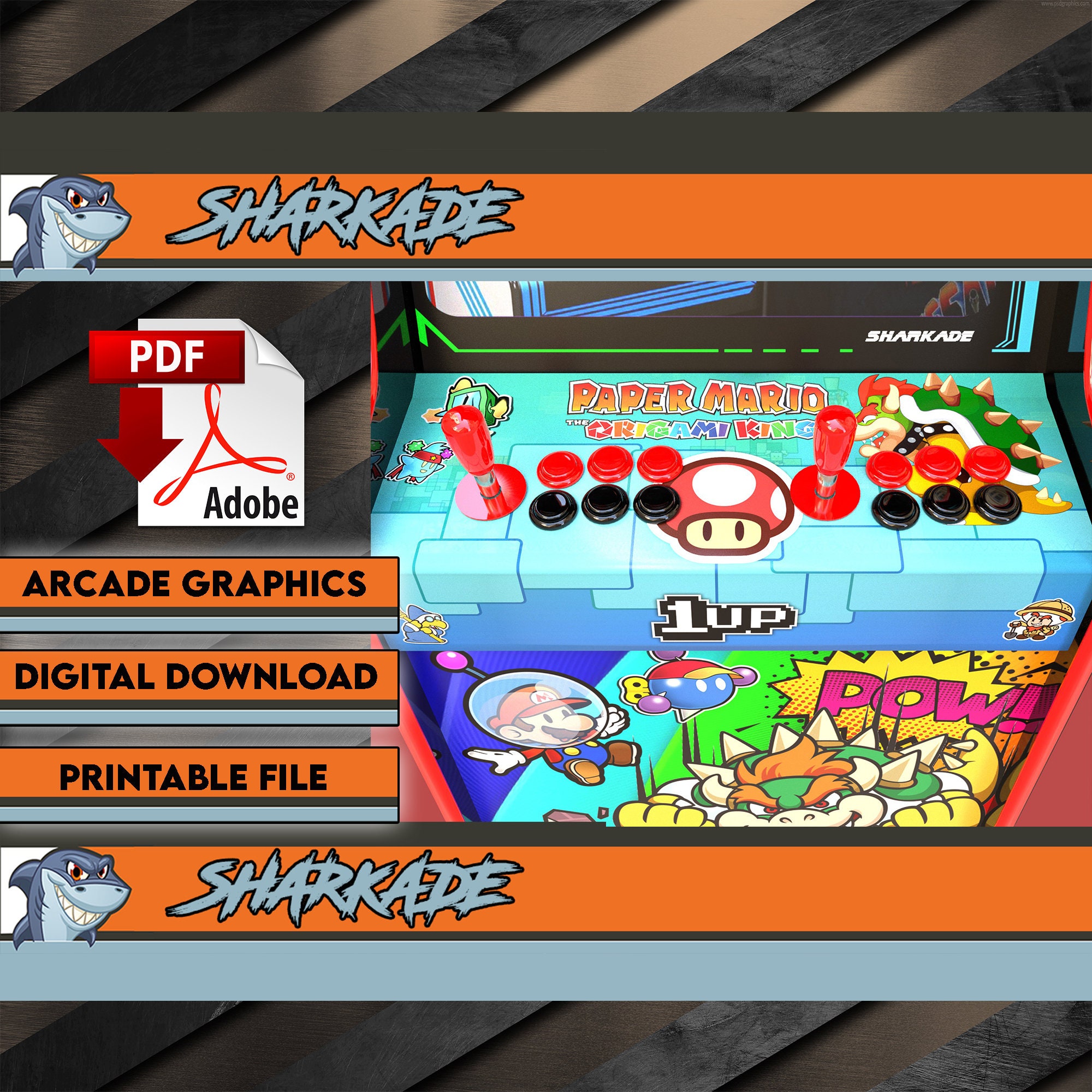 Stickerbomb Mario Arcade Cabinet Machine Artwork Graphics Vinyl ...