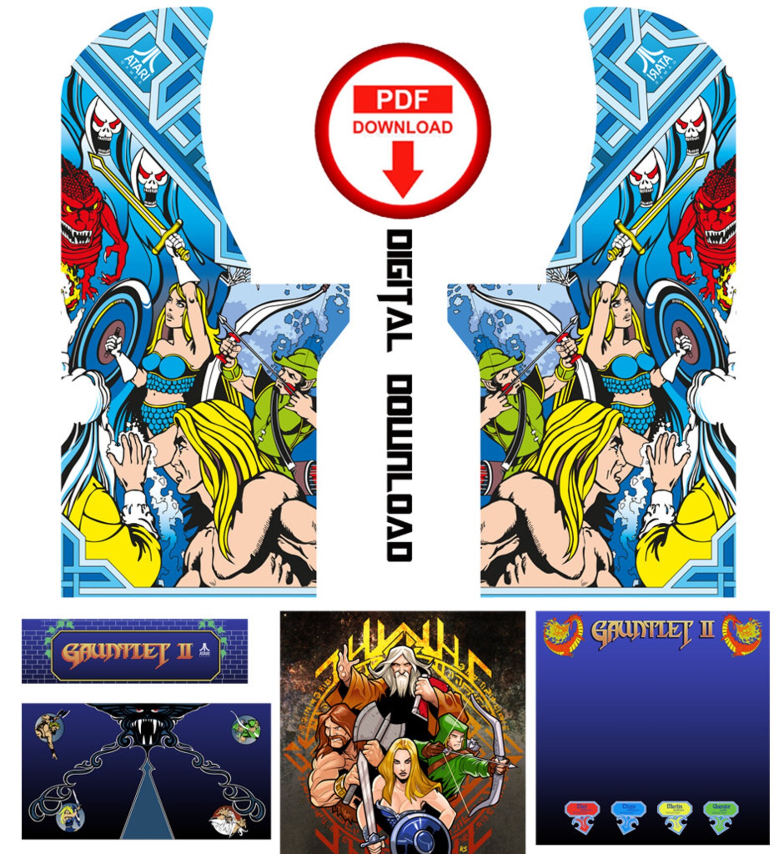 Gauntlet Arcade1up Cabinet Machine Artwork Graphics Pdf Download ...