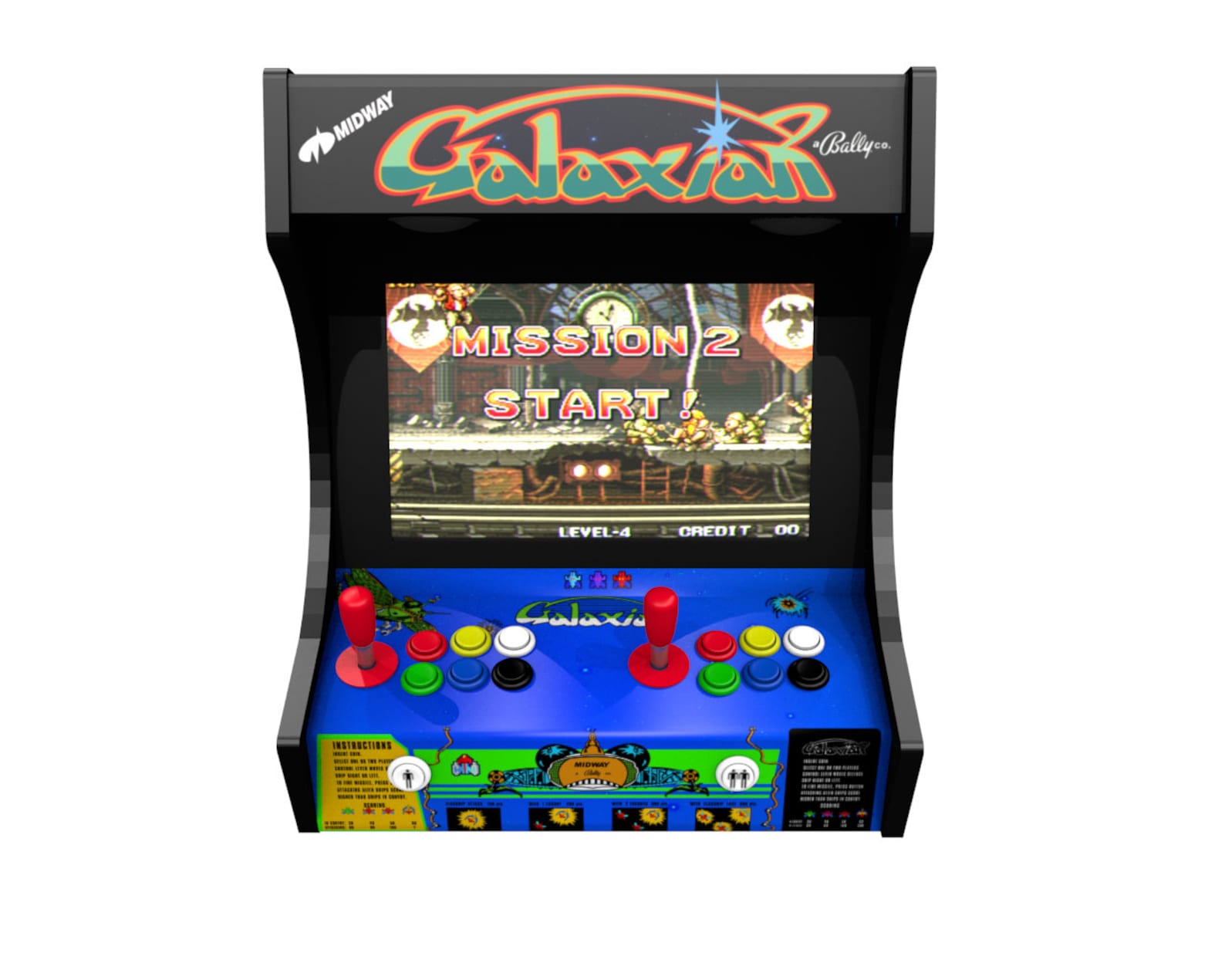 Galaxian Arcade Cabinet Artwork Graphics, Bartop Design (digital ...