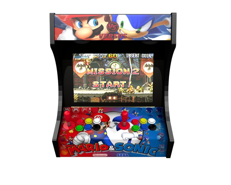 Mario Vs Sonic Arcade Cabinet Machine Artwork Graphics Vinyl, Arcade ...