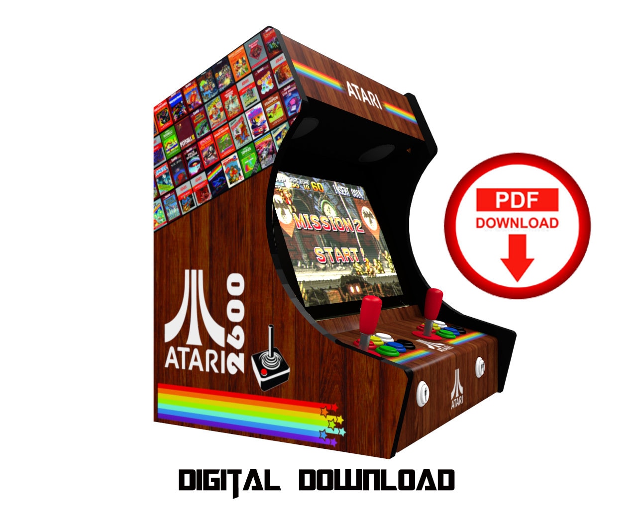 ATARI Arcade Cabinet Machine Artwork Graphics Vinyl, Arcade Cabinet ...