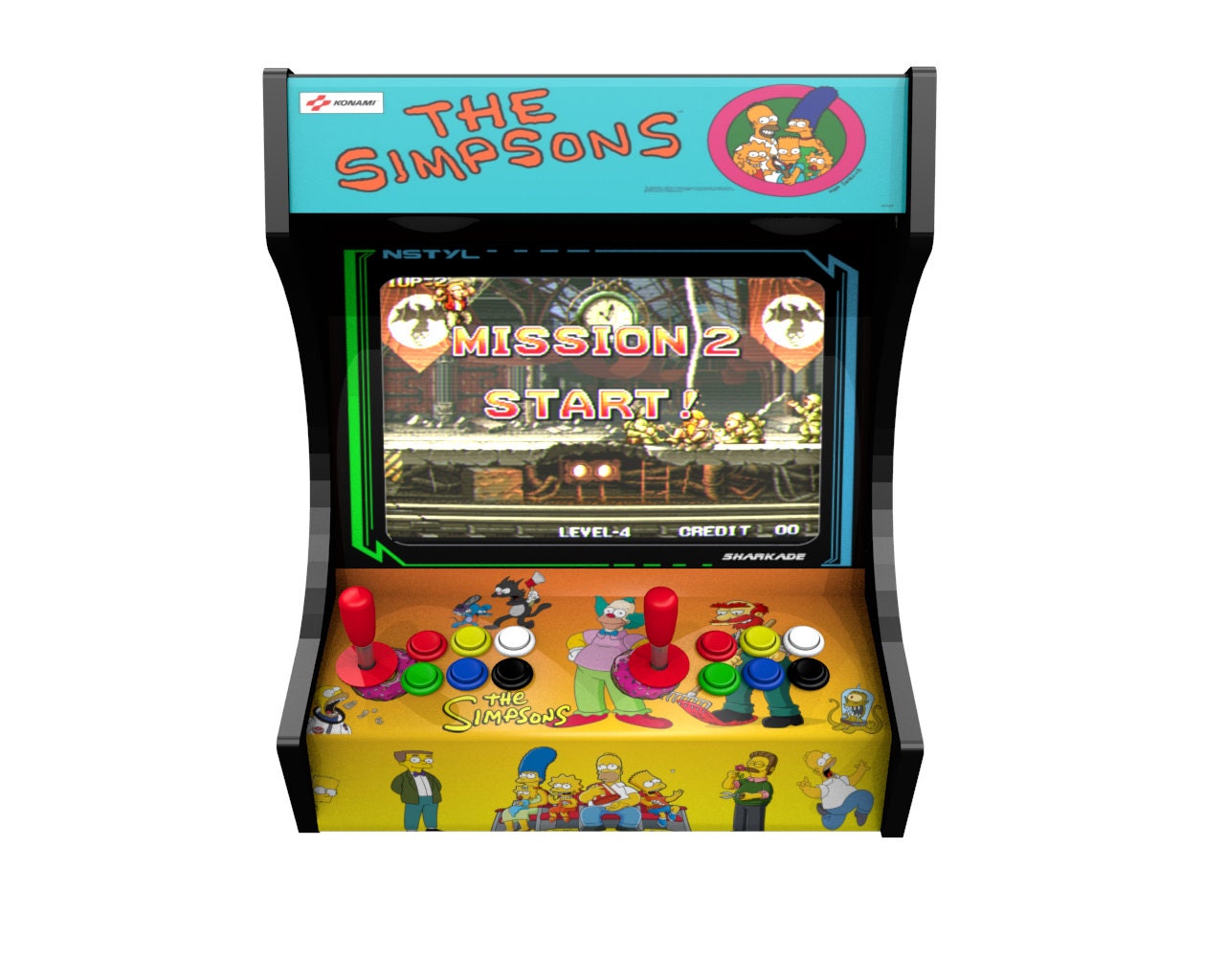 The Simpsons Bartop Arcade Cabinet Machine Artwork Graphics Vinyl, Arcade Cabinet Graphics ...