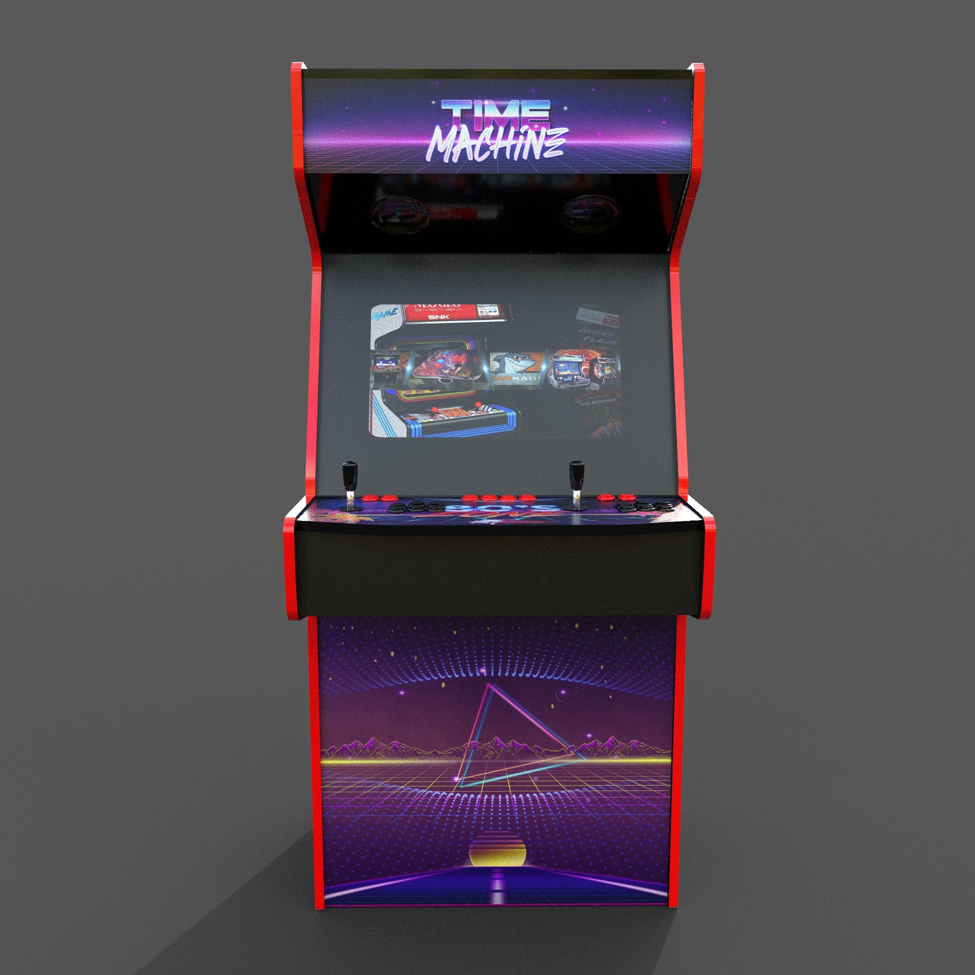 Retrowave 80's Style • Arcade Cabinet Machine Artwork • Digital Graphic ...