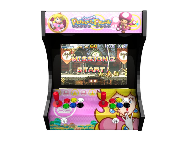 Princess Peach Bartop Arcade Cabinet Machine Artwork Graphics Vinyl ...