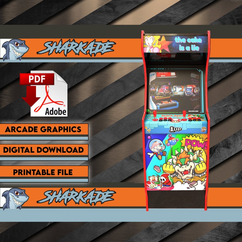 Stickerbomb Mario Arcade Cabinet Machine Artwork Graphics - Etsy