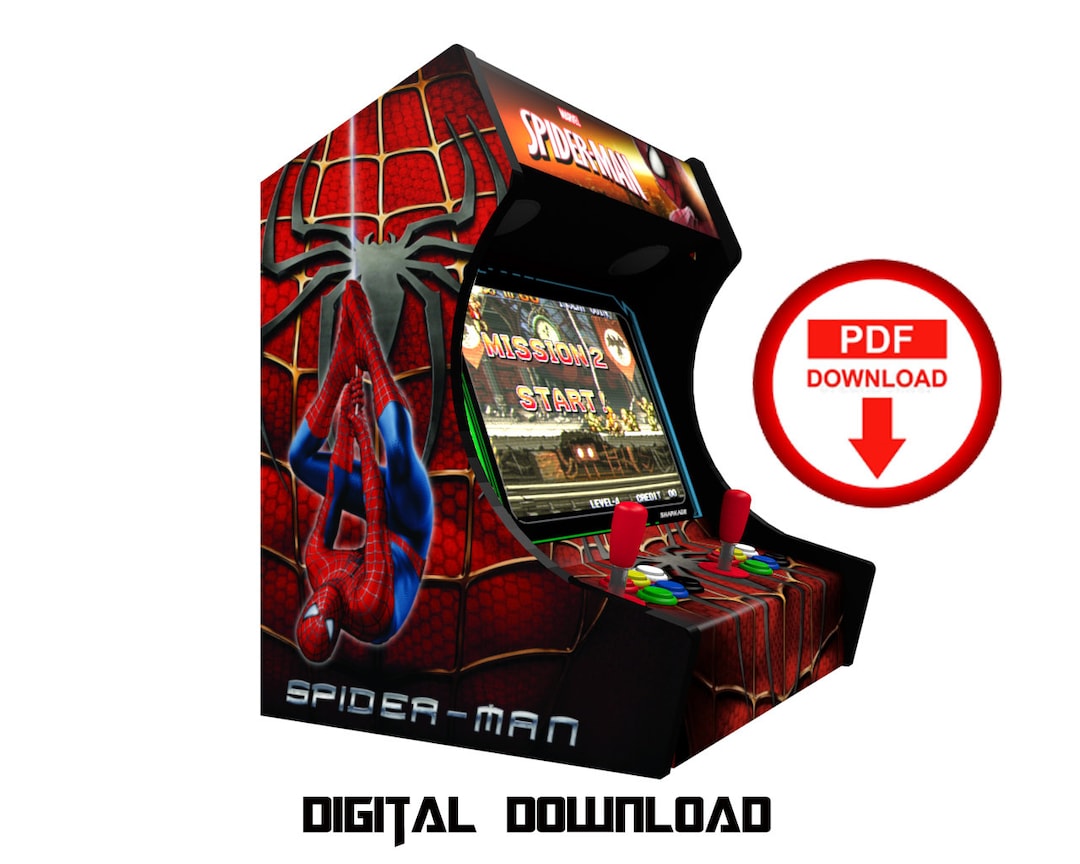 Spiderman Bartop Arcade Cabinet Machine Artwork Graphics Vinyl, Arcade ...
