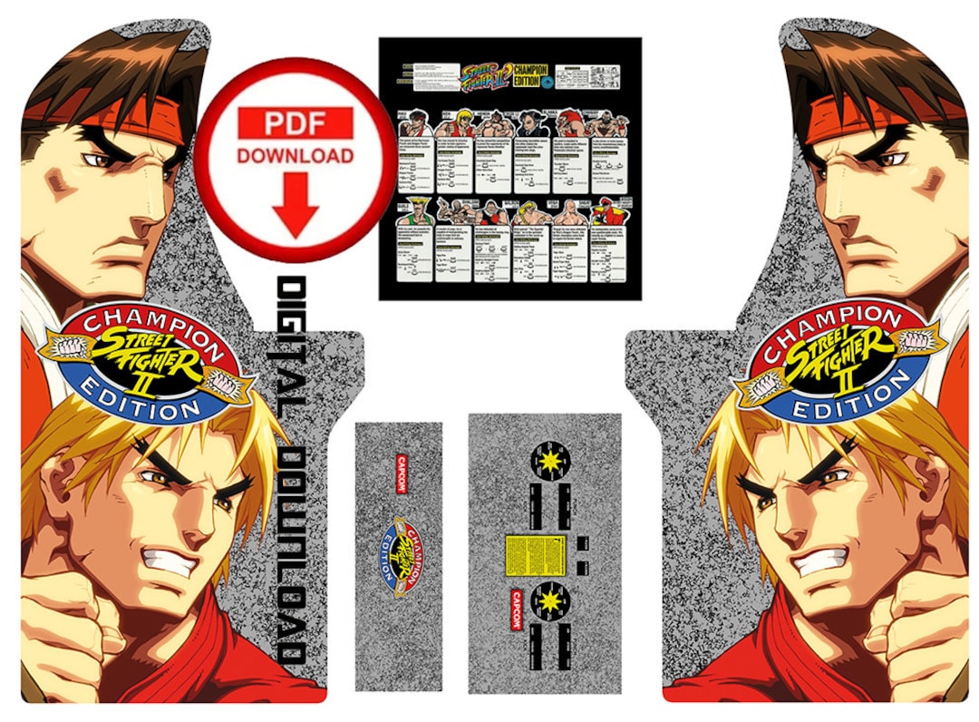 Street Fighter Arcade1up Cabinet Machine Artwork Graphics Pdf Download ...
