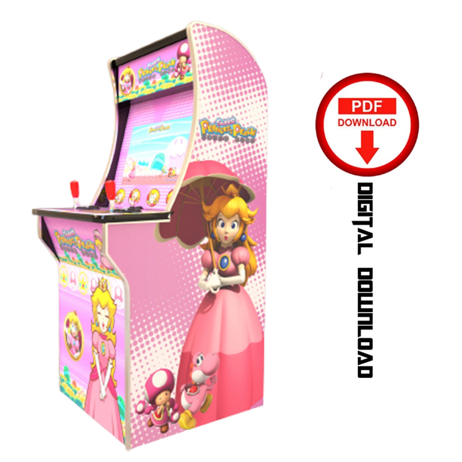 Princess Peach Arcade1up Cabinet Machine Artwork Graphics Pdf - Etsy