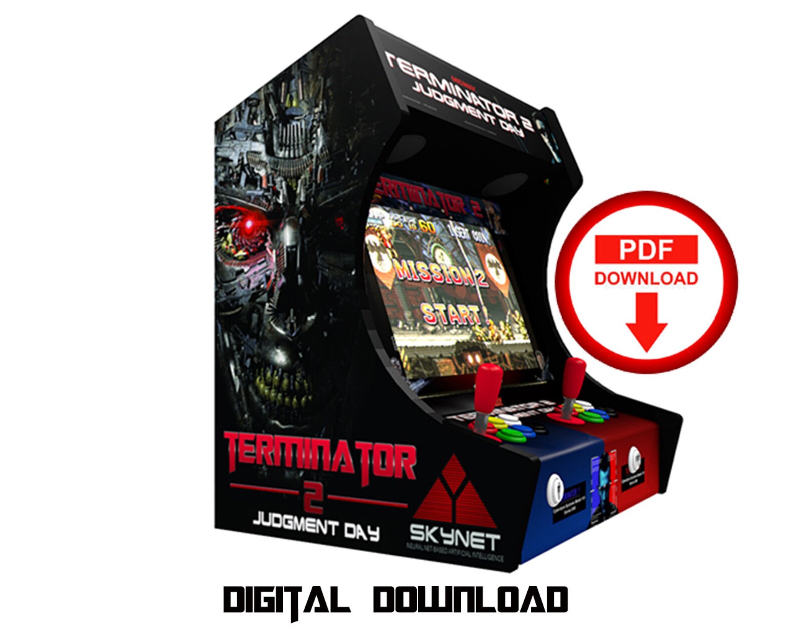 Terminator Bartop Arcade Cabinet Machine Artwork Graphics Vinyl, Arcade ...
