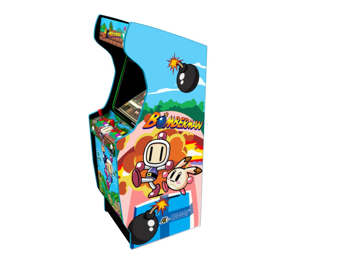 Bomberman Arcade Cabinet Machine Artwork Graphics Vinyl, Arcade Cabinet ...