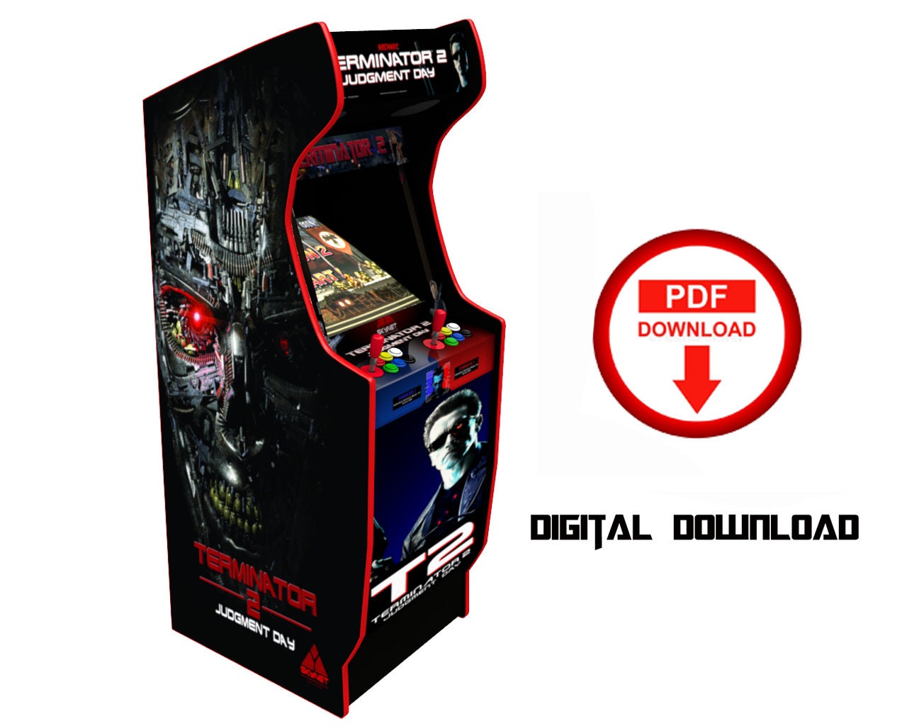 Terminator Arcade Cabinet Machine Artwork Graphics Vinyl, Arcade ...