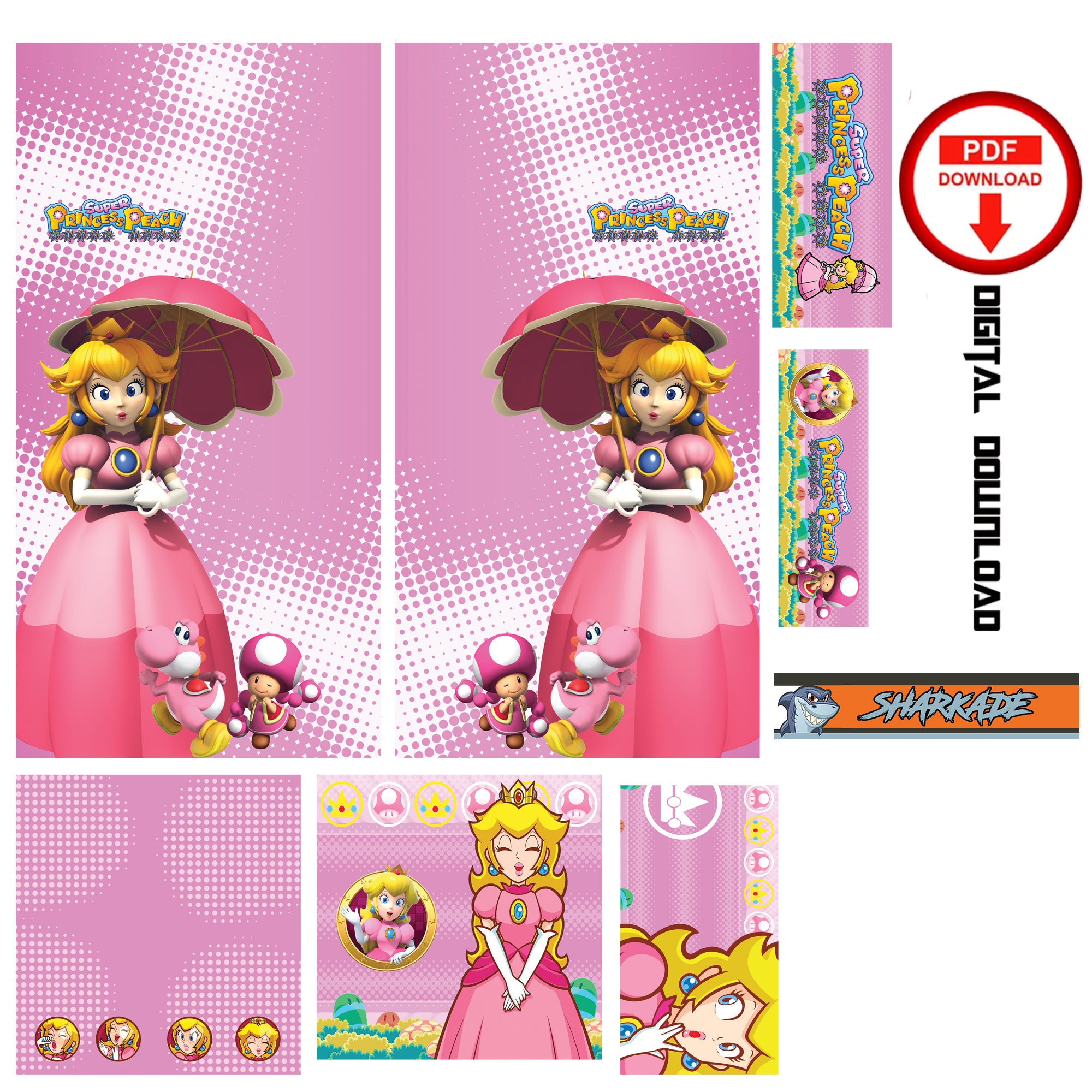 Princess Peach Arcade1up Cabinet Machine Artwork Graphics Pdf Download ...