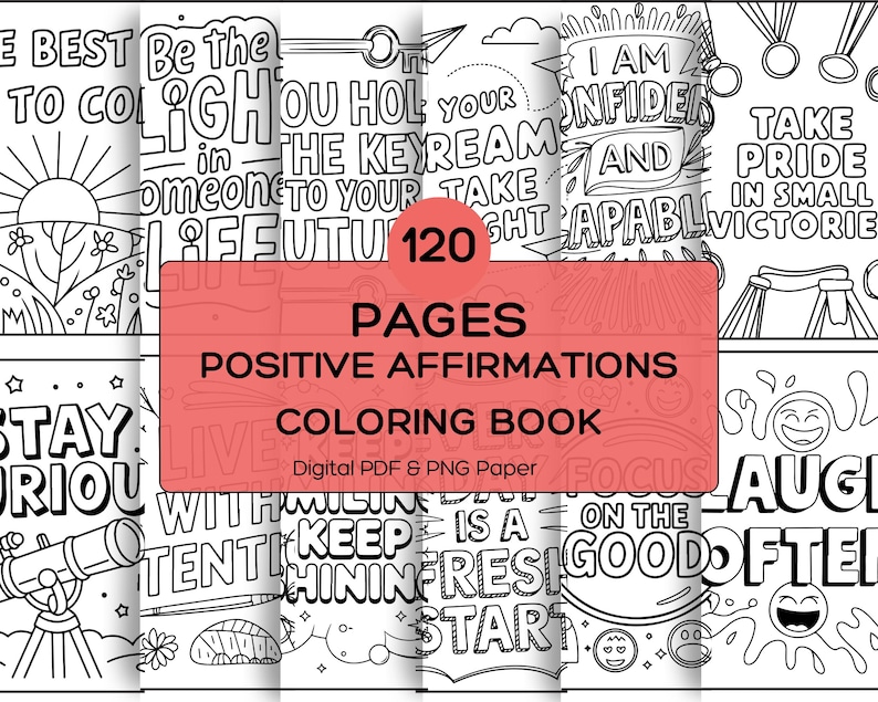 Bold and Easy Self Empowerment Coloring Book, Motivational Coloting ...