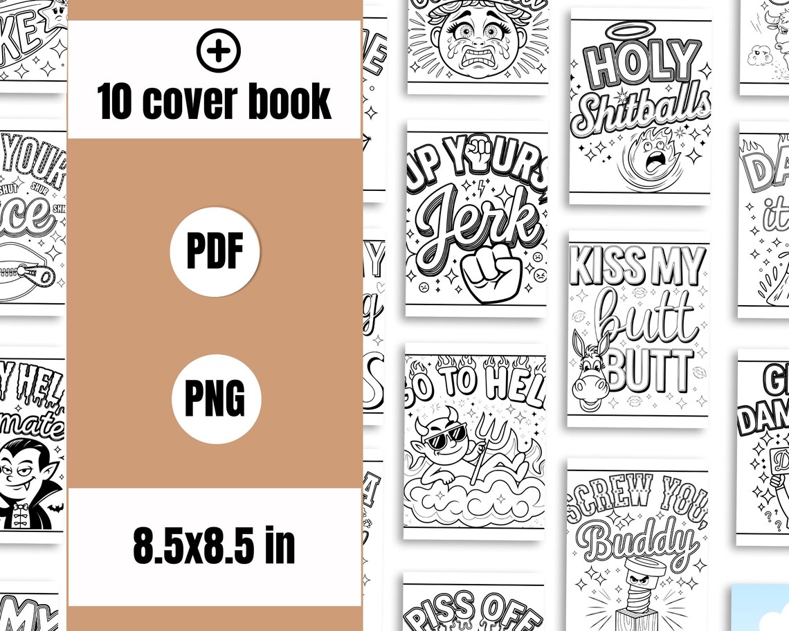 100 Swear Words Coloring Pages for Adults, Printable Coloring Pages ...
