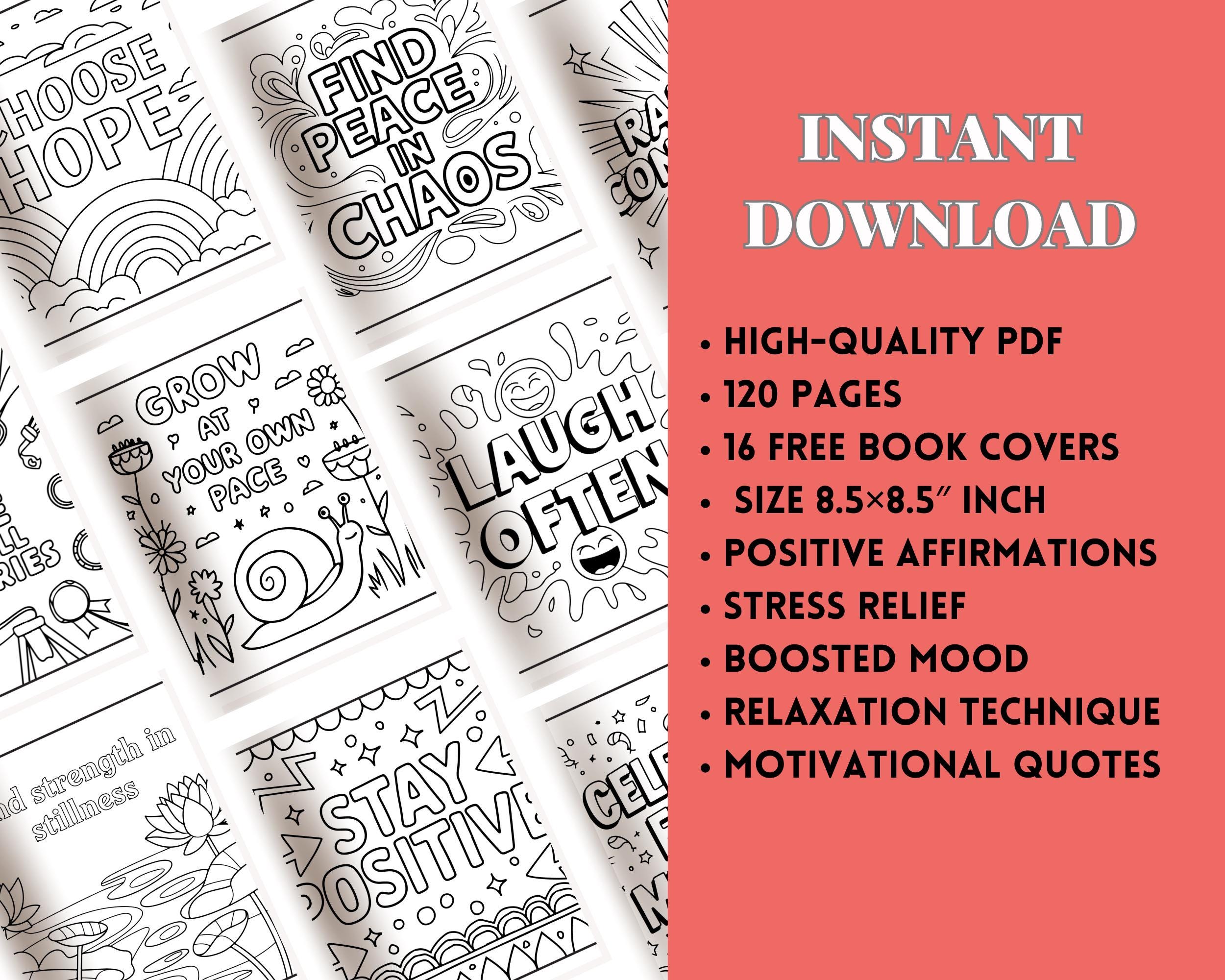 Bold and Easy Self Empowerment Coloring Book, Motivational Coloting ...