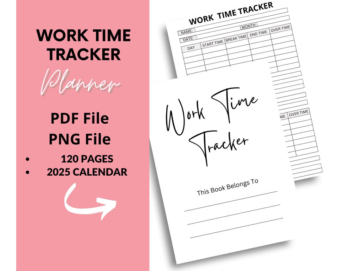 Printable Daily Work Time Tracker Log: Schedule Planner, Job Activity ...