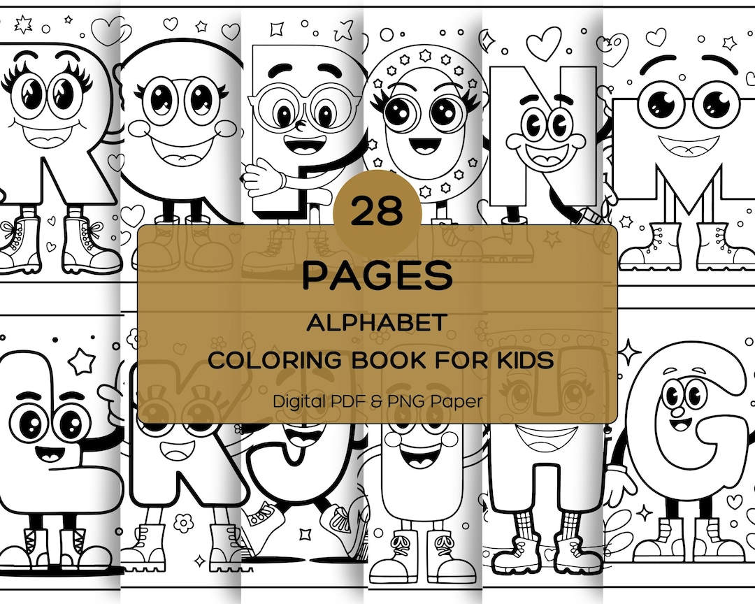 Alphabet Kids Coloring Book Pages, Printable ABC Letter Coloring Sheets ...