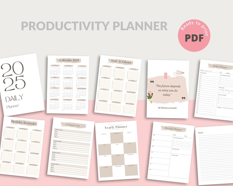 2025 Minimalist Digital Planner: Daily Organizer for iPad & Phone With ...