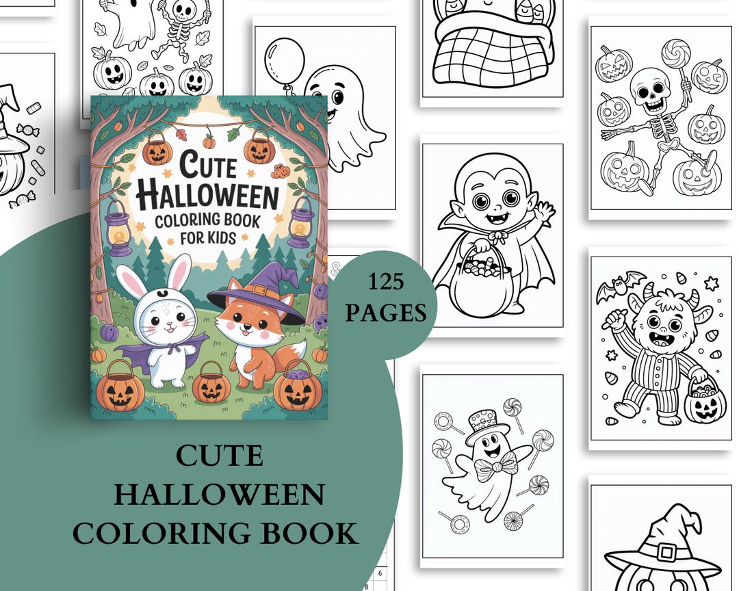 Halloween Coloring Pages for Kids, Halloween Spooky Bundle, Pumpkin and ...